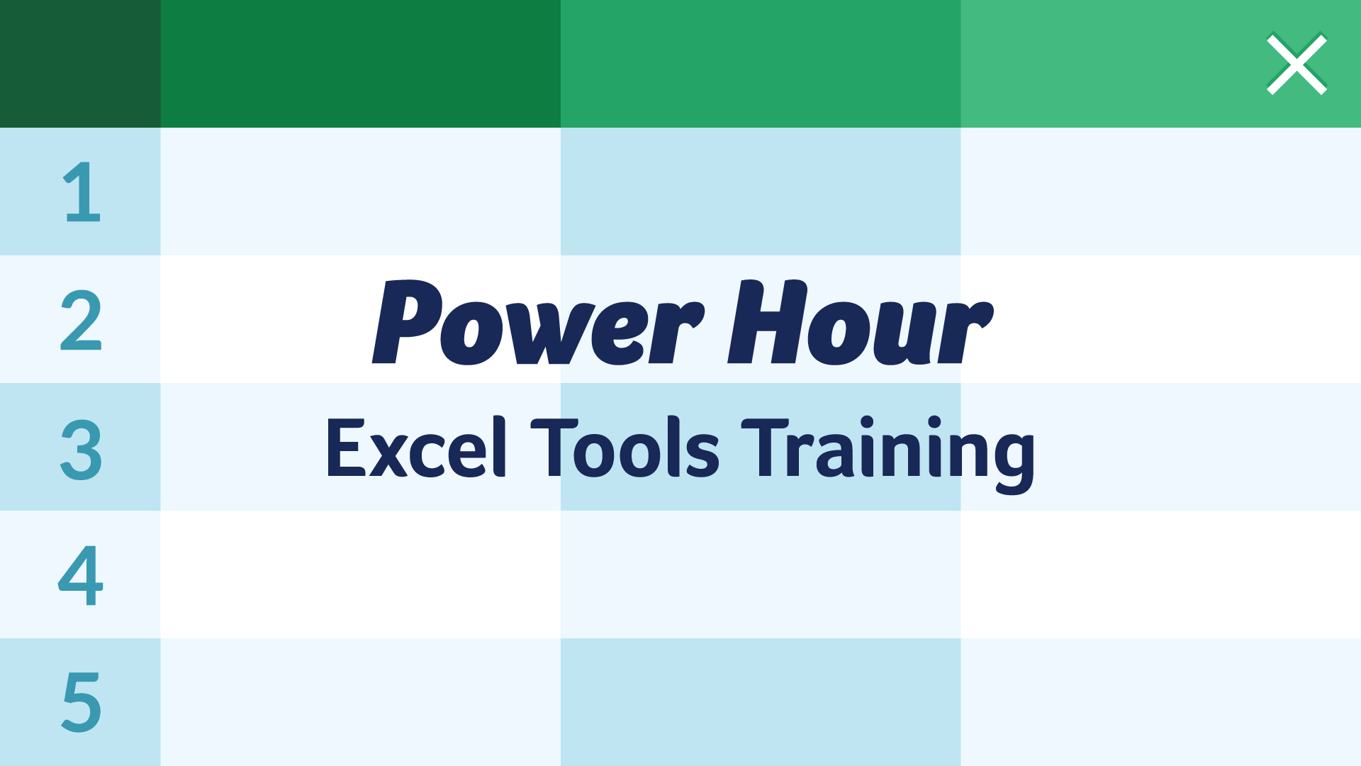 Power Hour: Excel Tools Training - University of Huddersfield
