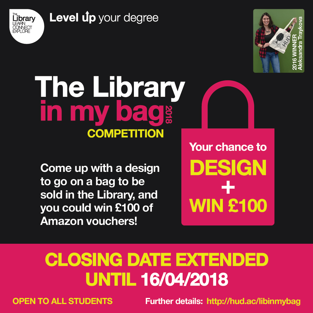 Library bag design competition - University of Huddersfield