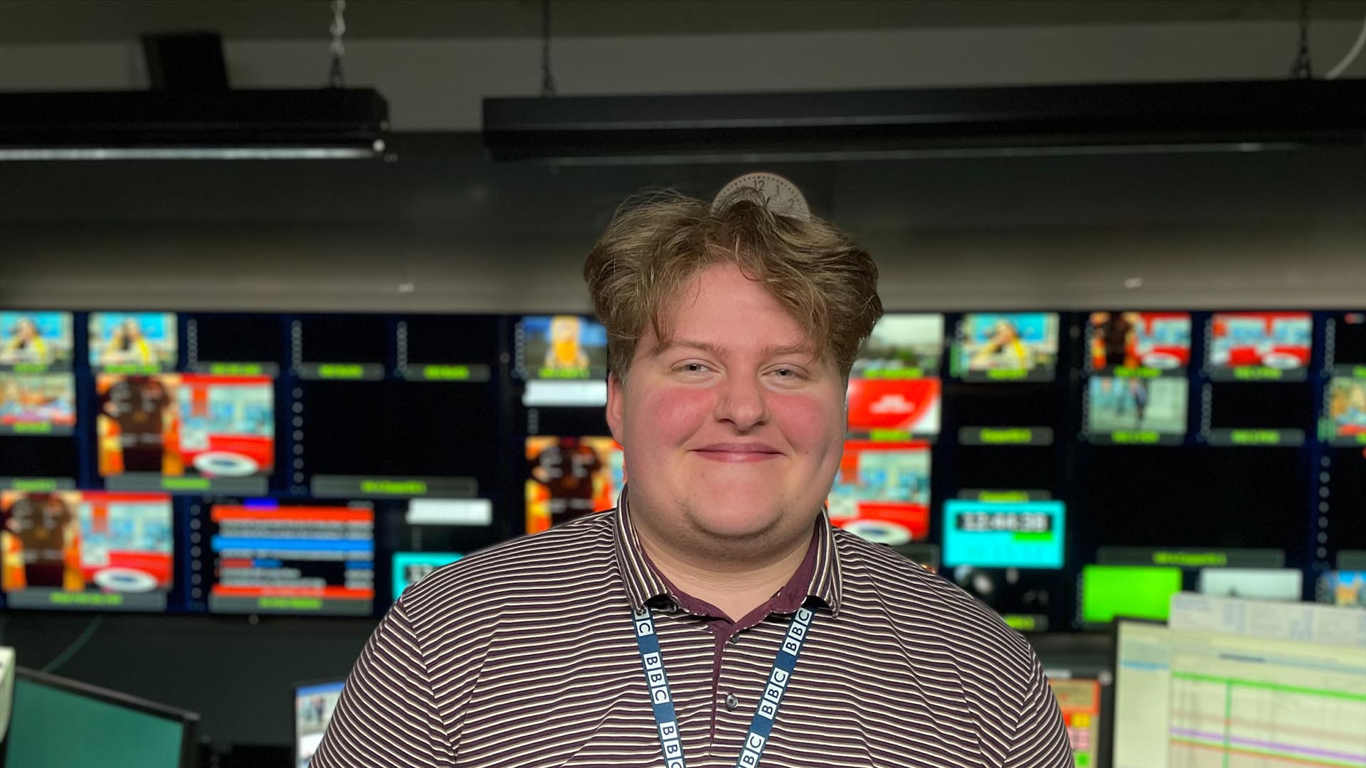 Media student Fletcher Shore enjoying BBC Yorkshire Len Tingle ...